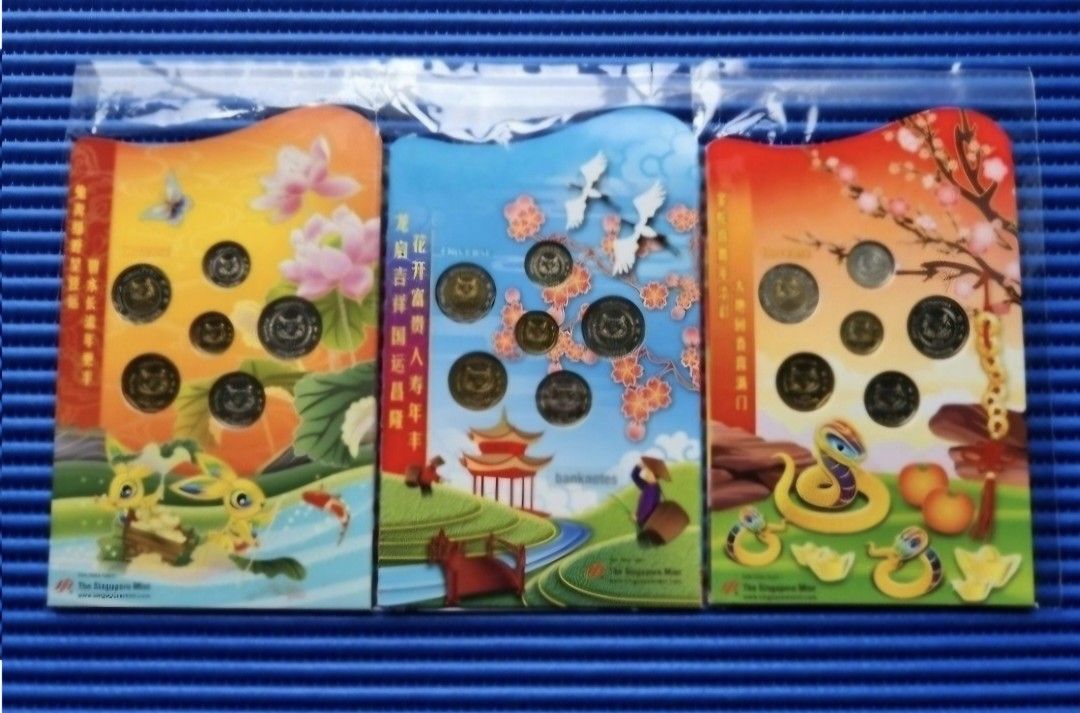 2005-2013 Singapore Lunar Series Uncirculated Coin Set Hongbao Pack ...