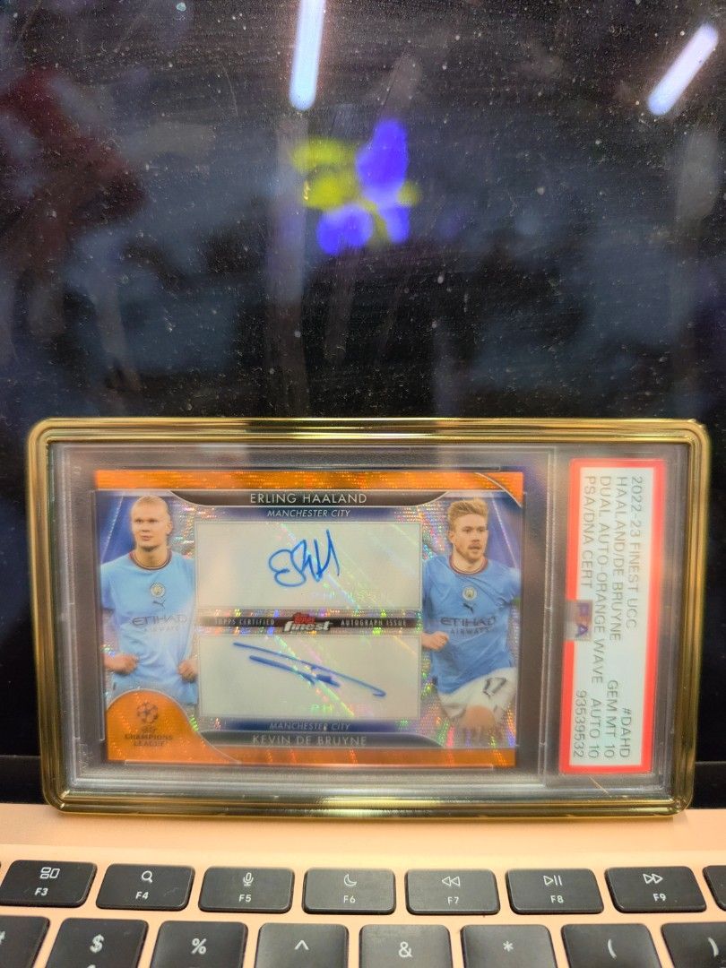 2022-23 Finest Haaland/De Bruyne Dual Auto Orange Wave PSA 10, Hobbies ...