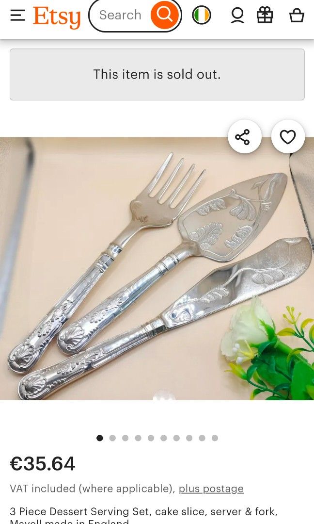 3-Piece Dessert Serving Set | Mayell England Kings Pattern | 1970s ...
