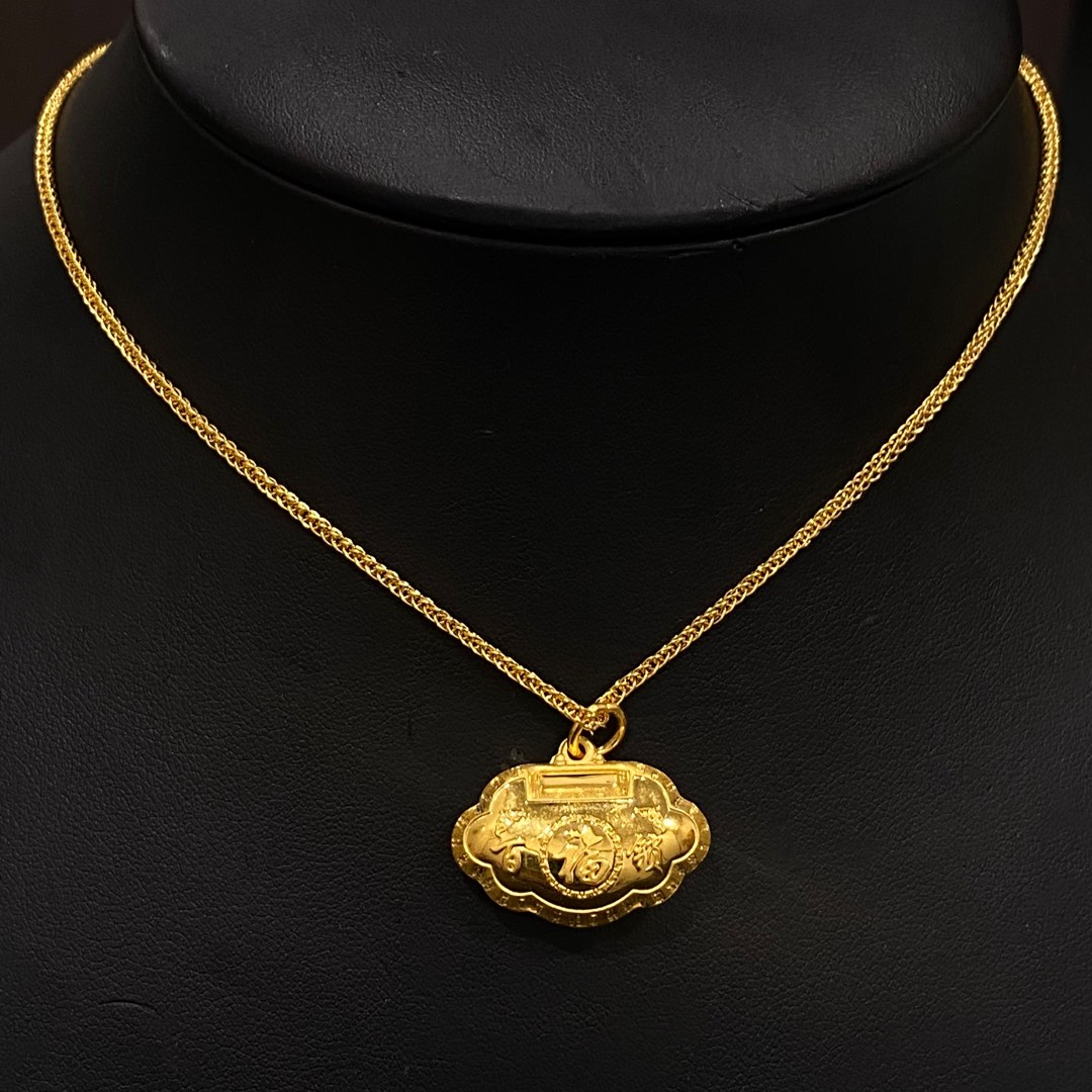 SK 999 Gold Chain & Pendant 8.92 grams H601051450, Women's Fashion ...