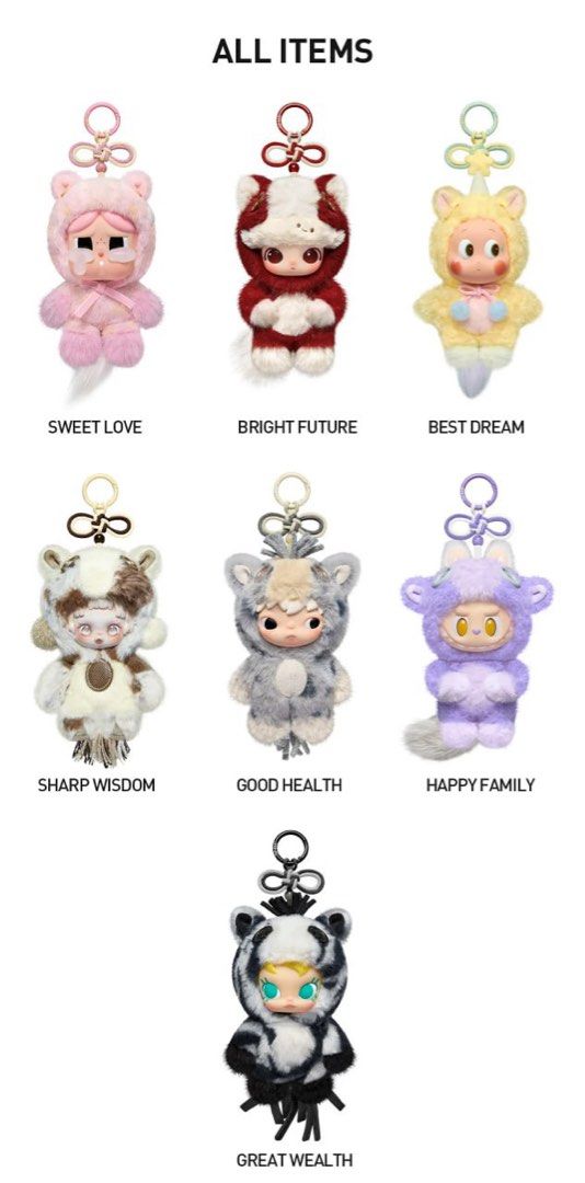 *Labubu, Molly * POPMART Have a good run plush pendant blind box series ...