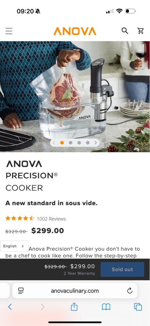 Anova Precision Cooker - Sous Vide, TV & Home Appliances, Kitchen ...