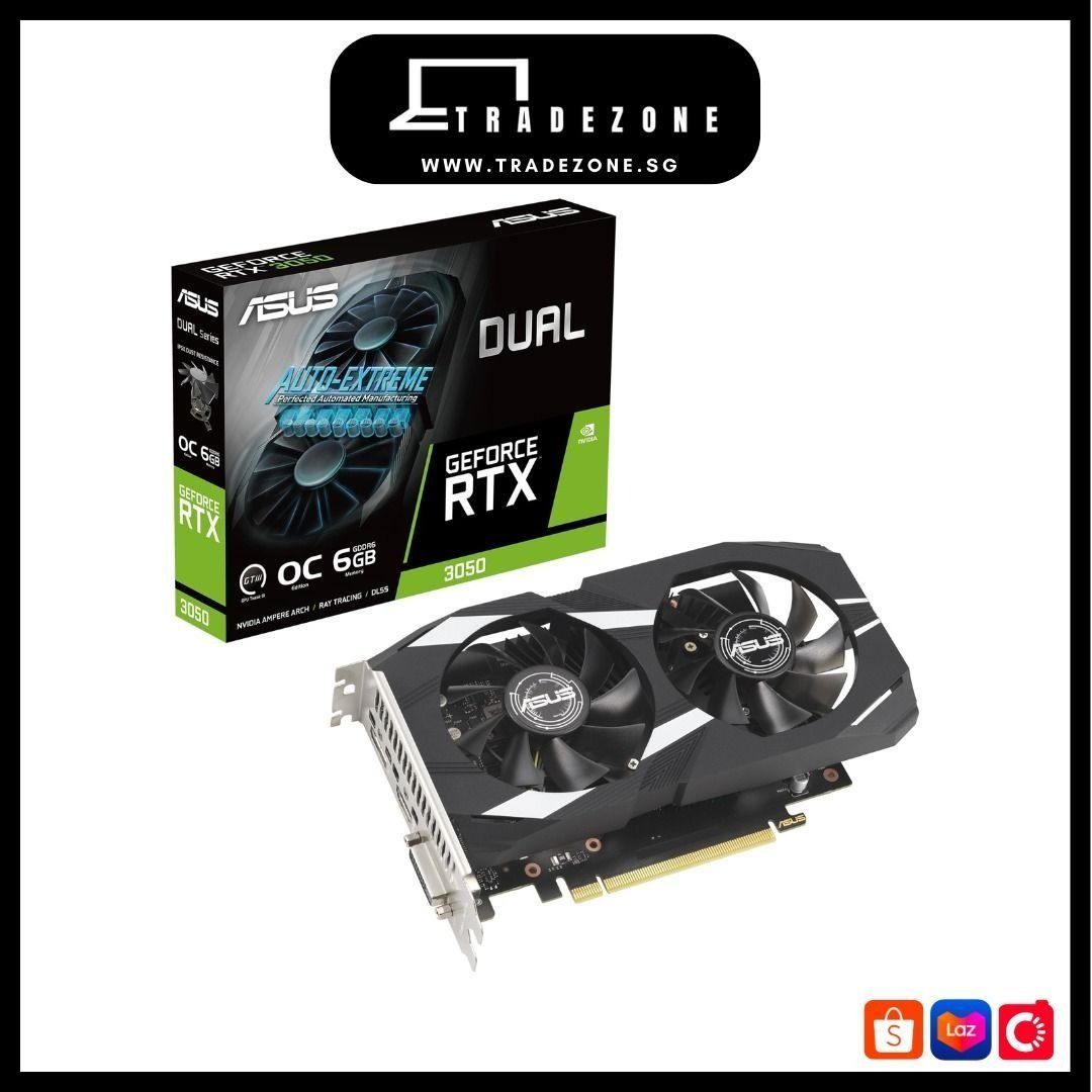 ASUS Dual NVIDIA GeForce RTX 3050 6GB Graphic Card, Computers & Tech ...