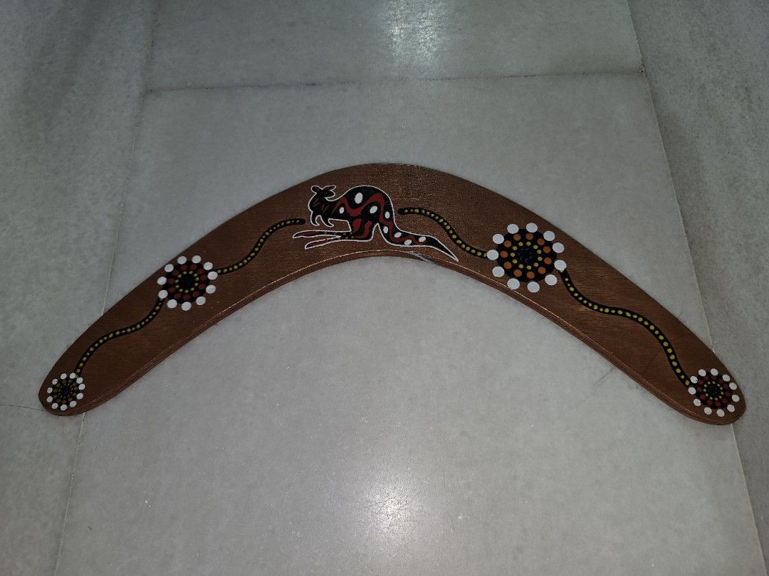 [AUTHENTIC] Hand-Painted Australian Boomerang, Hobbies & Toys, Toys ...