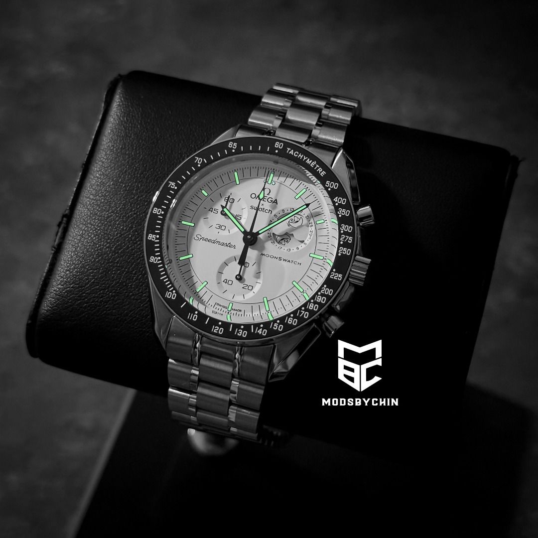 [AUTHENTIC SERVICE] OMEGA X SWATCH SNOOPY MOONPHASE WHITE SPEEDMASTER ...