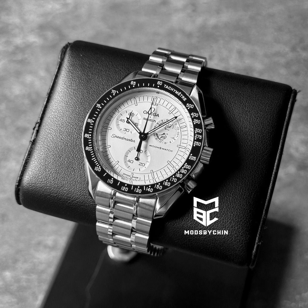 [AUTHENTIC SERVICE] OMEGA X SWATCH SNOOPY MOONPHASE WHITE SPEEDMASTER ...