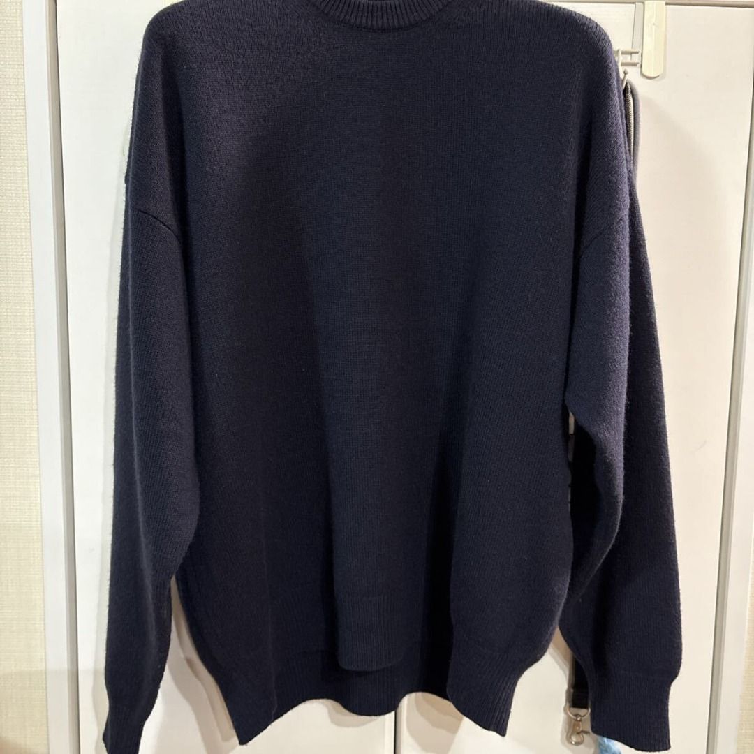 BALENCIAGA 100% Cashmere Knit Top with Back Embroidered Logo, Luxury ...