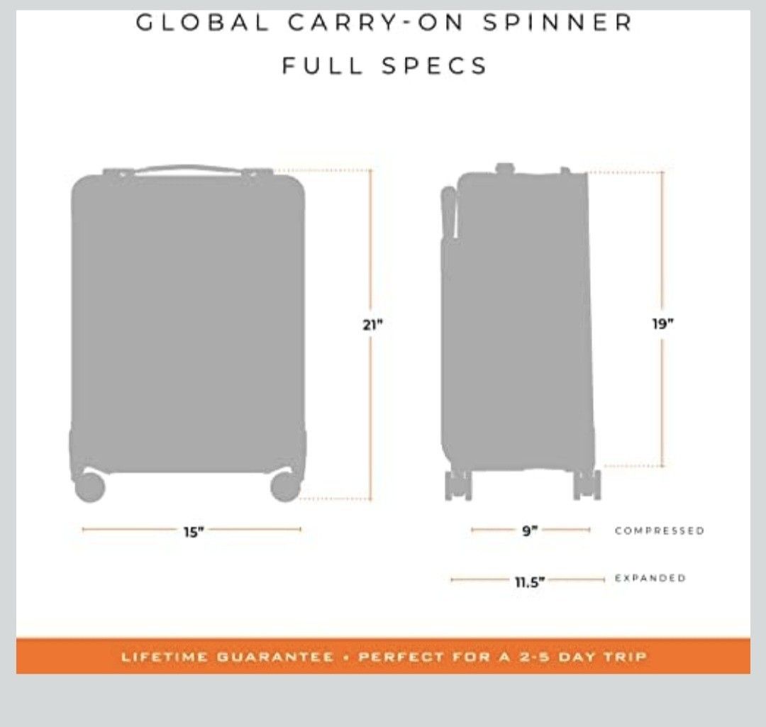 Briggs & Riley 21" Baseline Global Carry-On Spinner - Black. Pilot Crew ...