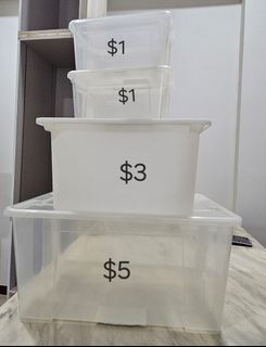 Clear Plastic Storage Boxes - Various Sizes, Furniture & Home Living ...