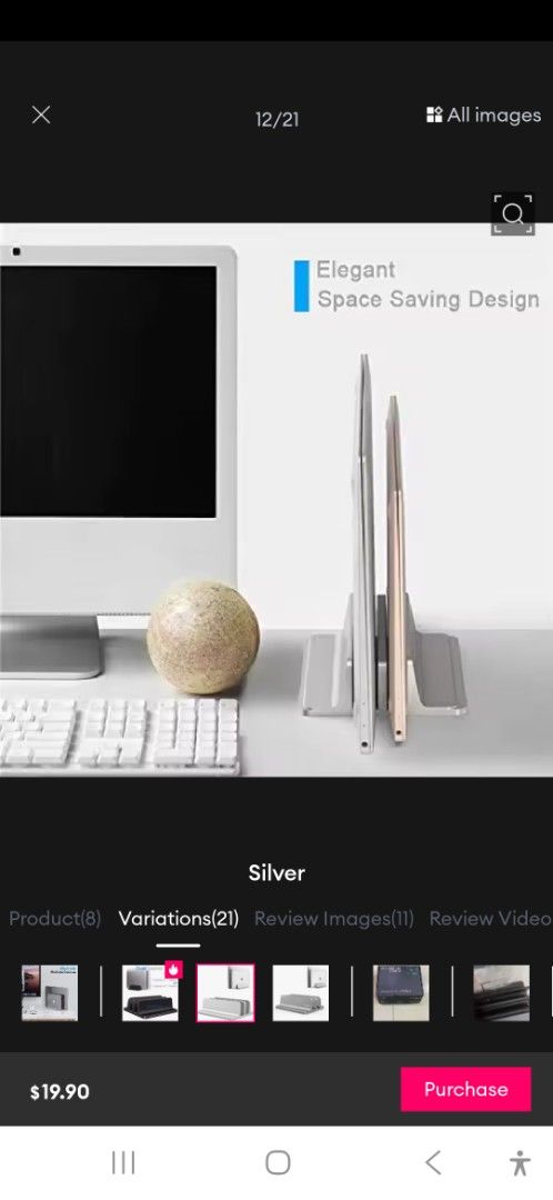 Double Adjustable Vertical Laptop Stand - Silver, Computers & Tech ...