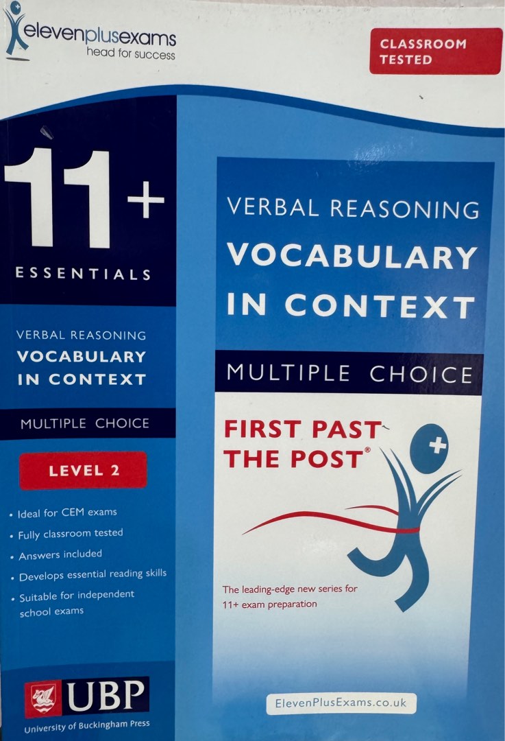 Eleven Plus Exams Verbal Reasoning Vocabulary in Context Level 2 ...
