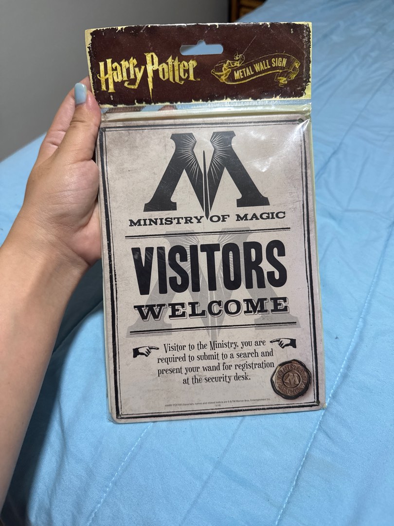 Harry Potter Ministry of Magic Metal Wall Sign, Furniture & Home Living ...