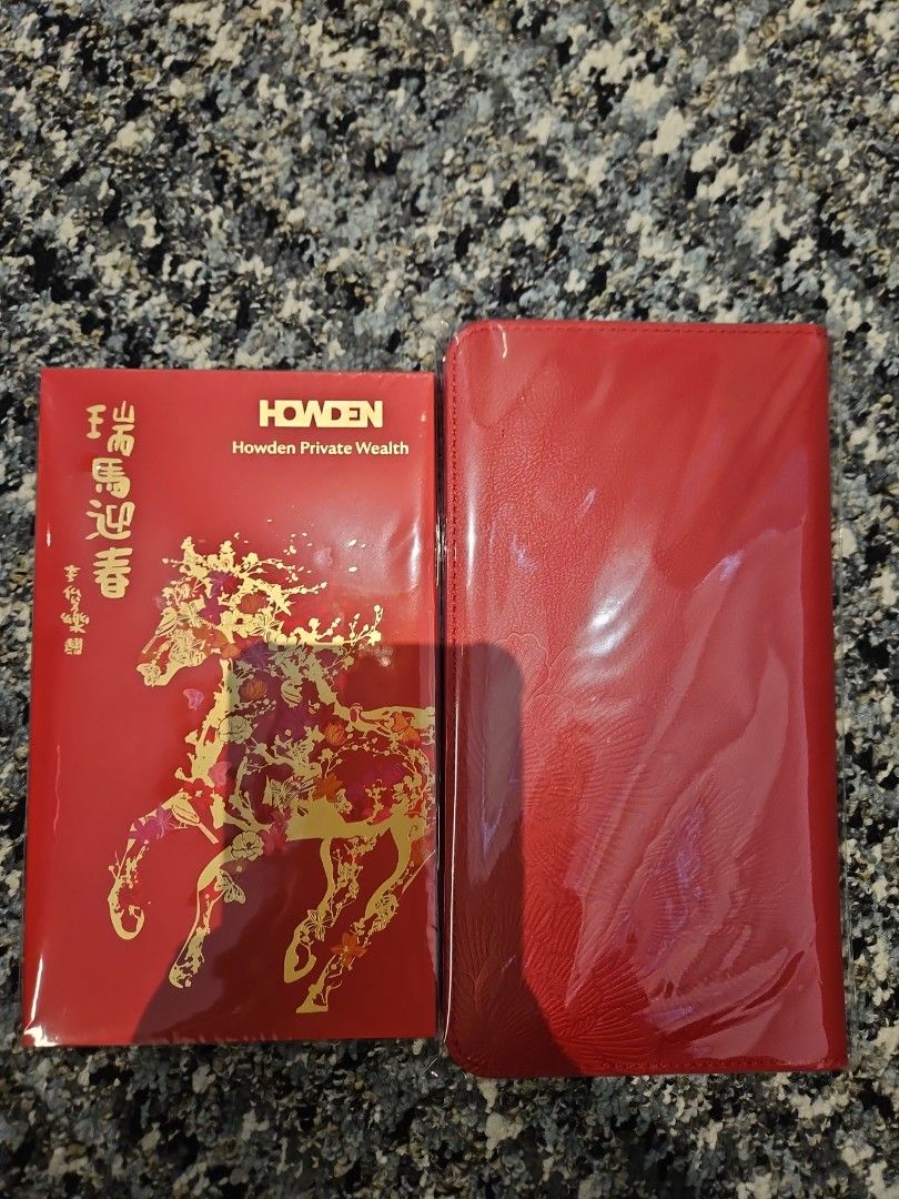 2026 Howden Private Wealth CNY Red Floral Embossed Wallet + Ang pows ...