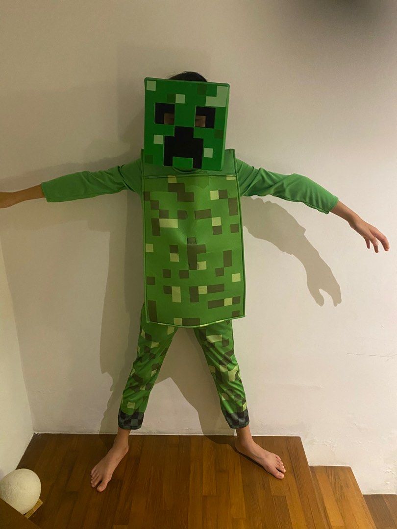 Minecraft Creeper Child Kid Halloween Costume, Babies & Kids, Babies ...