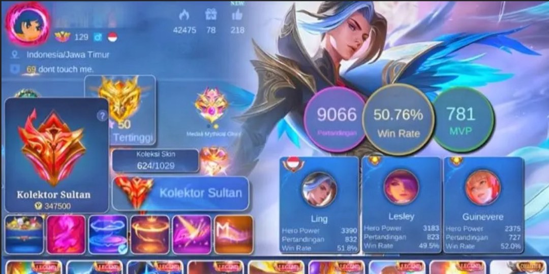 MOBILE LEGEND ACCOUNT | Skin 624 | World Collector | 8 Legend | 17 ...