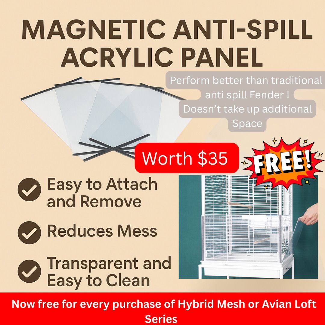 New 2026 Hybrid Mesh Bird Cage | Parrot Cage with Wheels | Horizontal ...