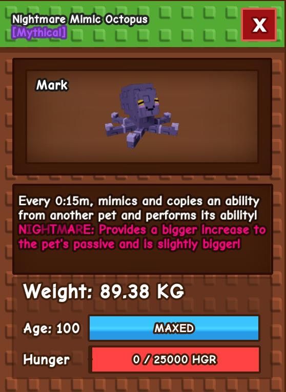 Nightmare Mimic Octopus 15s (Age 100), Video Gaming, Gaming Accessories ...