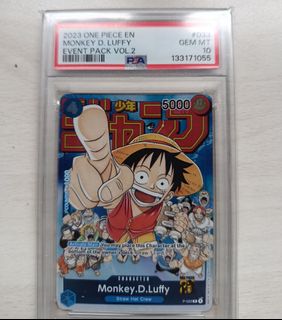 PSA 10 One Piece OP11 SSP English Monkey D Luffy 3rd Anniversary Silver ...