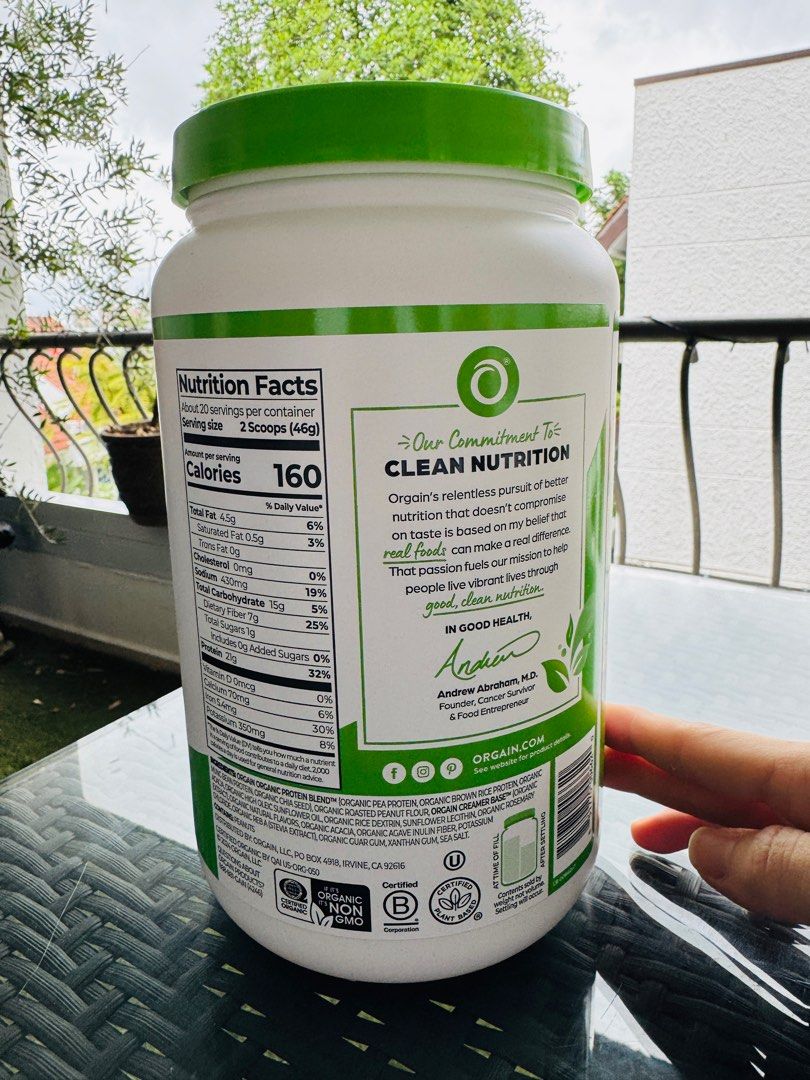 Orgain Organic Plant-Based Protein Powder - Peanut Butter, Health ...