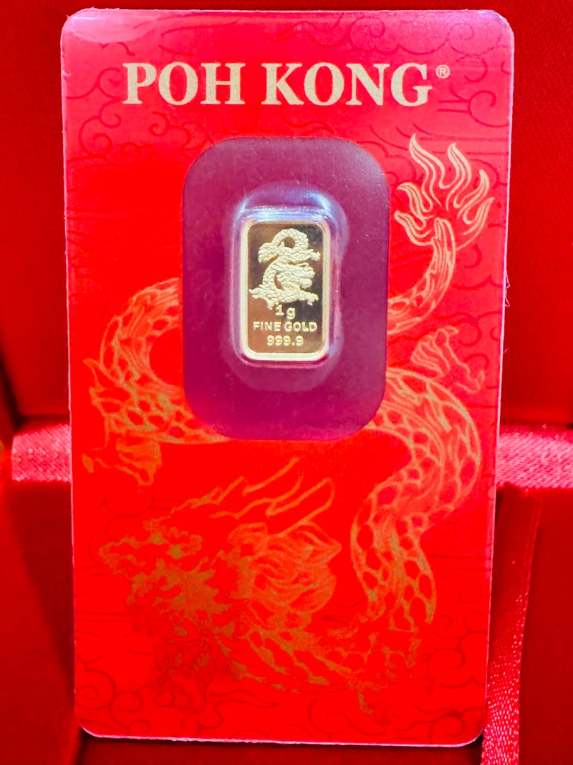 Poh Kong 1g Dragon Fine Gold Bar [Special Number], Hobbies & Toys ...