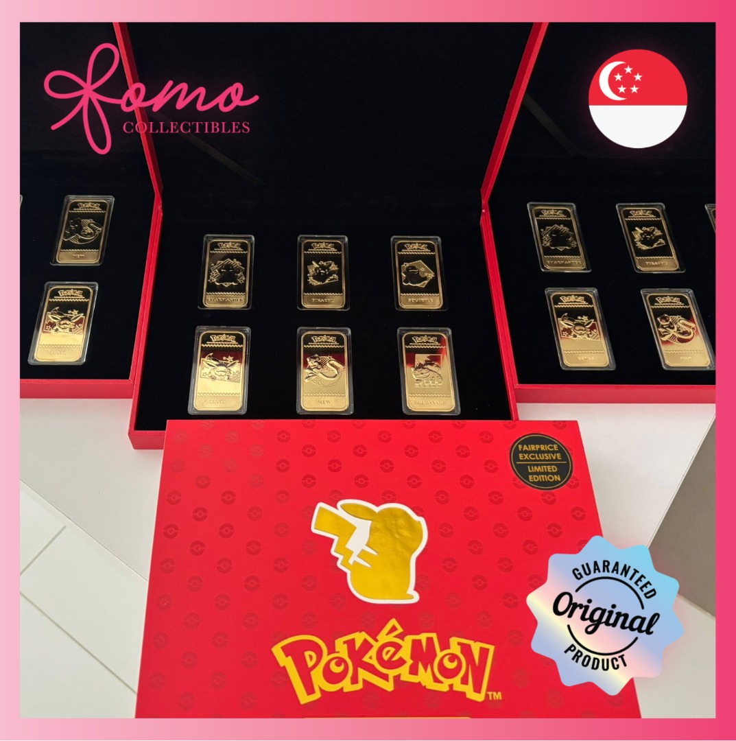 Pokemon 24K Gold Plated Ingots Fairprice Limited Edition Singapore Mint ...