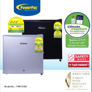 PowerPac 2-Door Fridge 255L, TV & Home Appliances, Kitchen Appliances ...