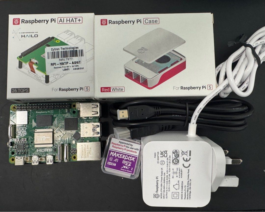 Raspberry Pi 5 with AI HAT+ and Accessories, Computers & Tech, Parts ...