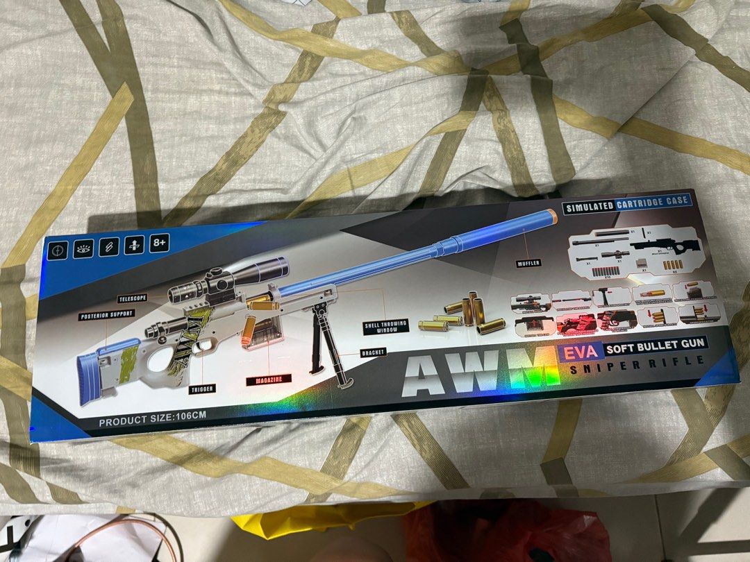 Shell Ejecting AWM Soft Bullet Sniper Rifle Toy Gun, Hobbies & Toys ...