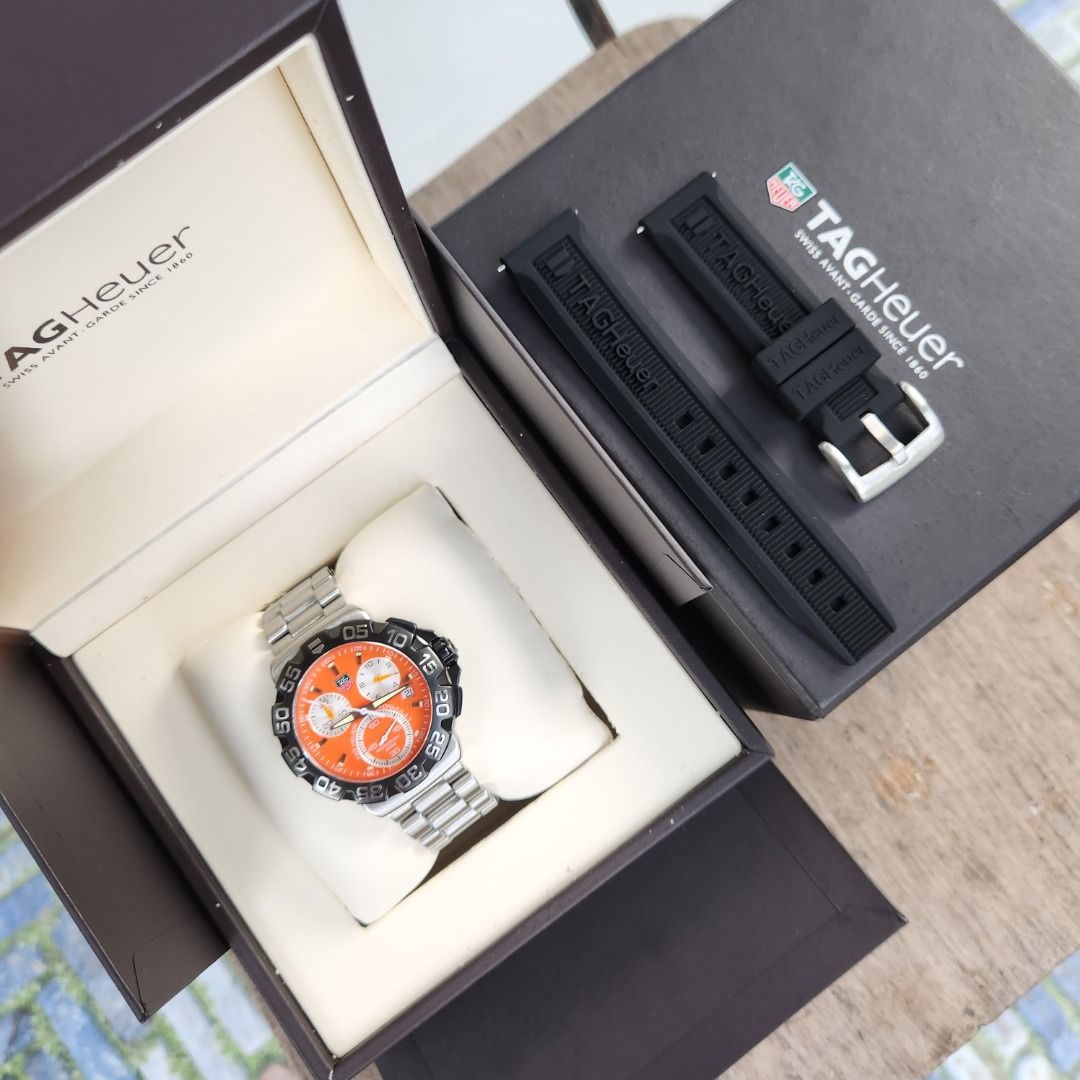 Tag Heuer F1 Chronograph Alonso 41mm Orange Dial, Men's Fashion ...