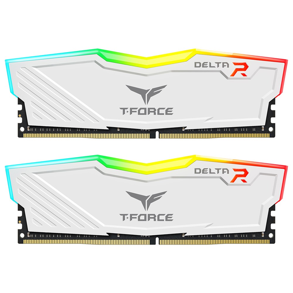 TEAMGROUP T-Force Delta RGB DDR4 16GB (2x8GB) 3600MHz Memory RAM (White ...