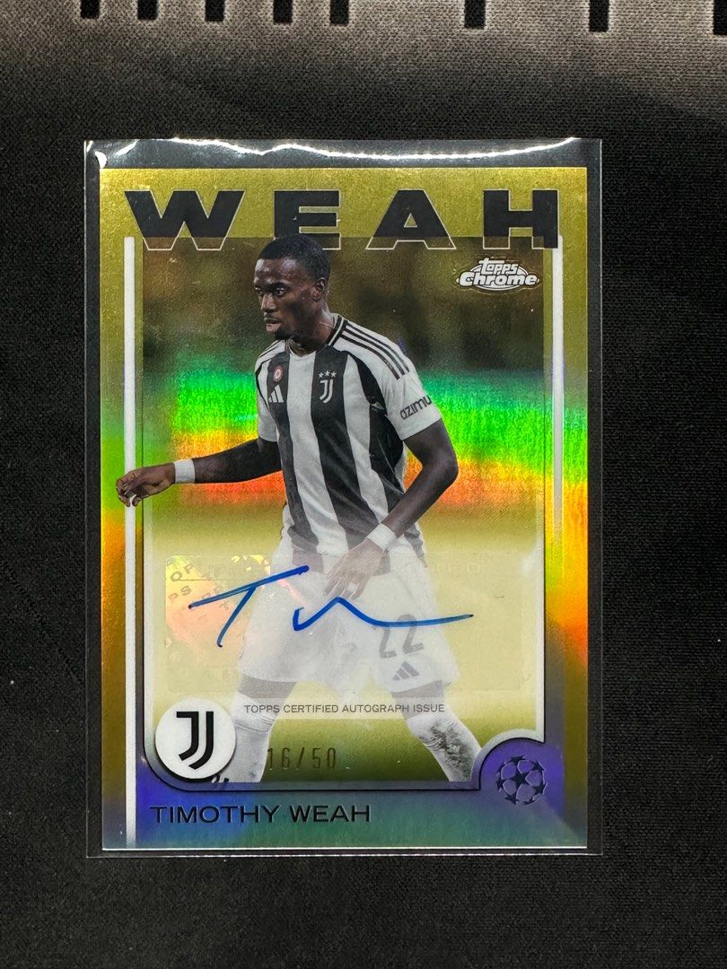 Timothy Weah Topps Chrome Gold Refractor Auto /50 Juventus ⚽️ 🔥 🔥 ...