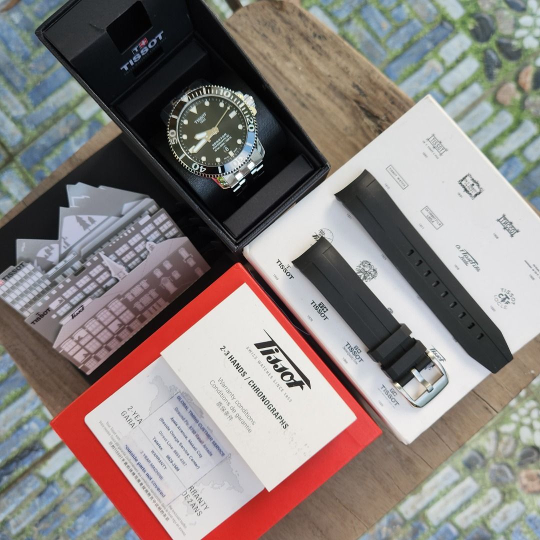 Tissot Seastar 1000 Powermatic 80 Ceramic Bezel in Black Super-Luminova ...