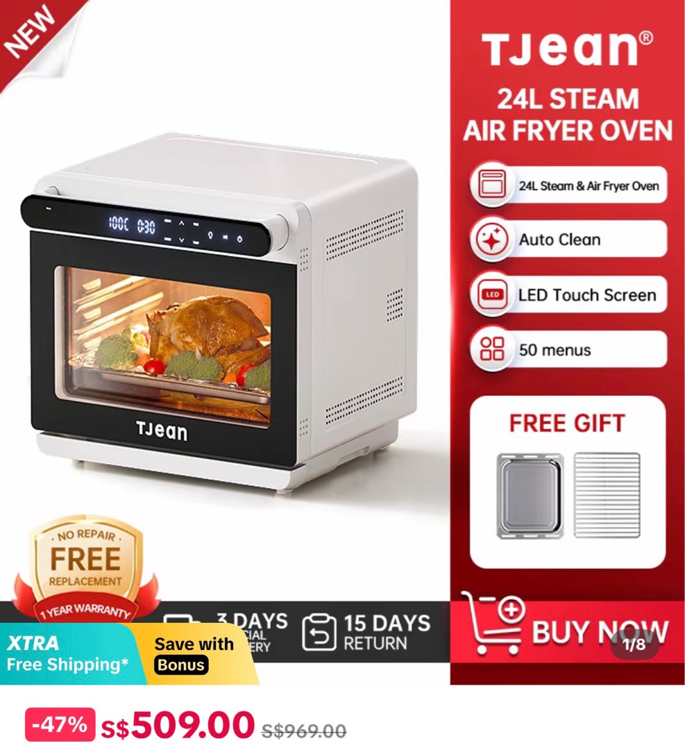 TJean 24L Steam Air Fryer Oven - Brand New, TV & Home Appliances ...