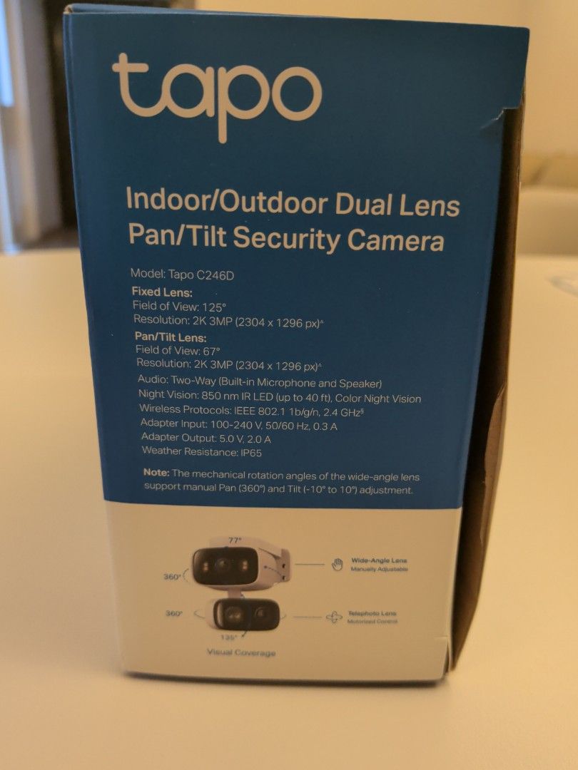 TP-Link Tapo C246D Indoor/Outdoor Dual Lens Security Camera, Furniture ...