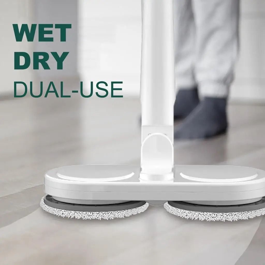 Wireless Electric Spin Mop Cleaner Automatic 2 in 1 Wet & Dry Home ...