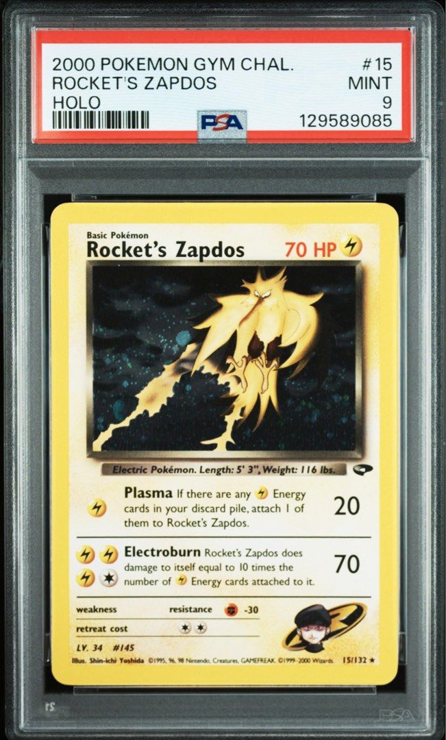 2000 Pokemon Gym Challenge Rocket's Zapdos Holo PSA 9, Hobbies & Toys ...