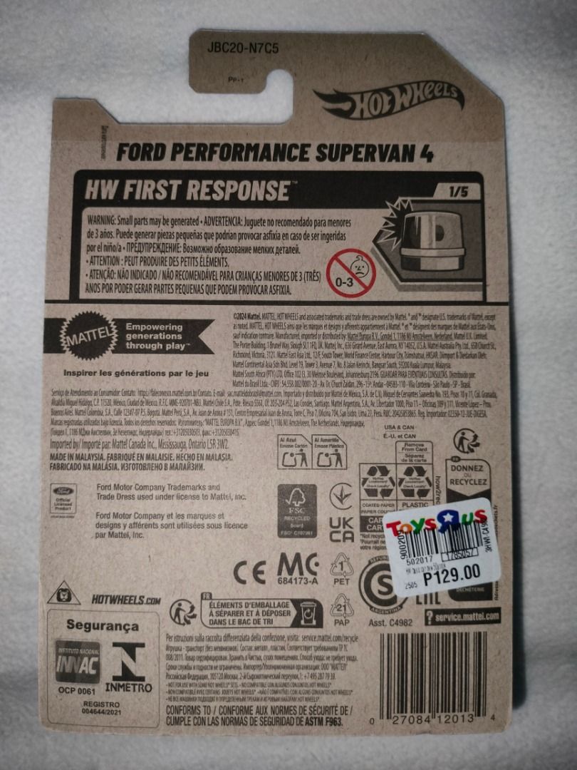 2025 Hot Wheels Ford Performance Supervan 4, First Response 1/25, Red ...