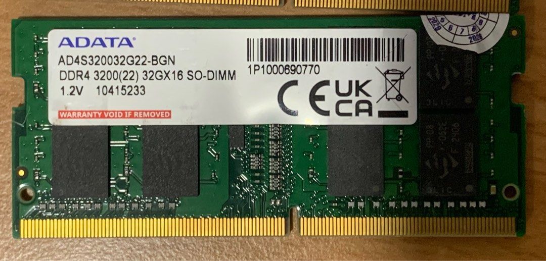 32gb DDR4 3200 SODIMM RAM, Computers & Tech, Parts & Accessories ...