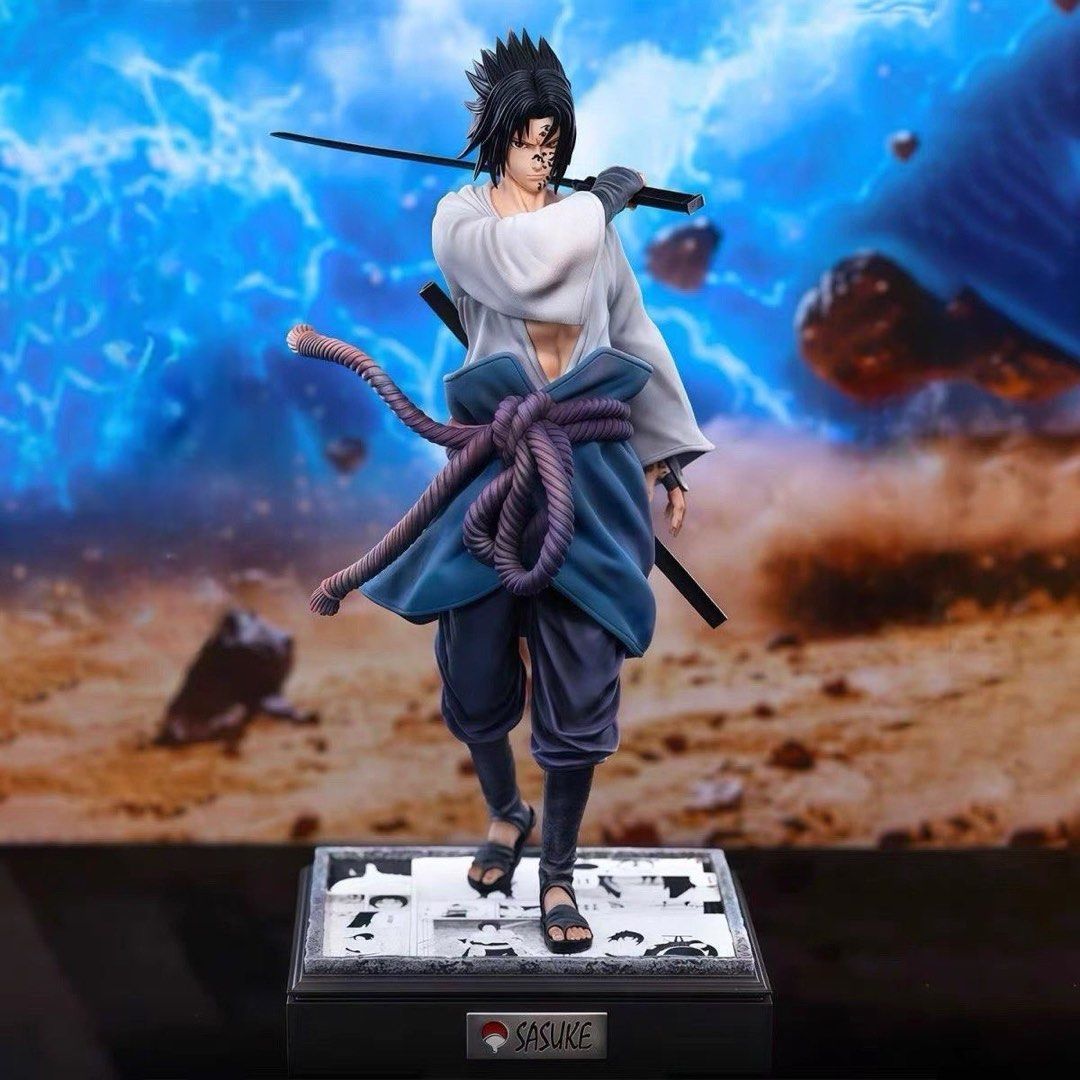 35cm | Naruto Shippuden Curse Mark Sasuke GK Figure | White Outfit ...
