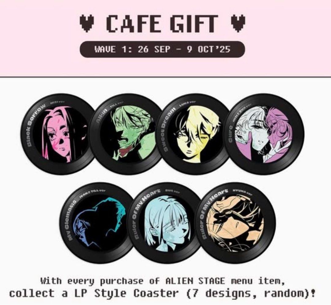 Alien stage alnst cafe SG aniplus premium CD coaster complete set Ivan ...