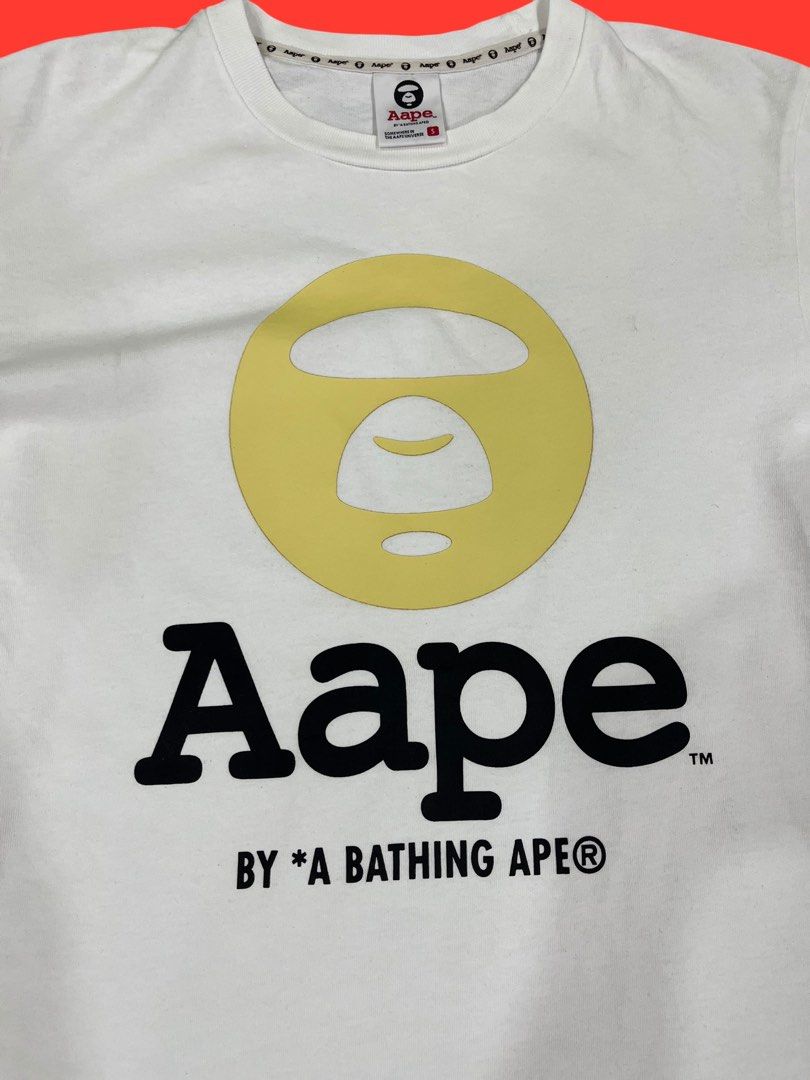 Authentic Bape A Bathing Ape Aape Bape Moonface Yellow T-Shirt, Men's ...