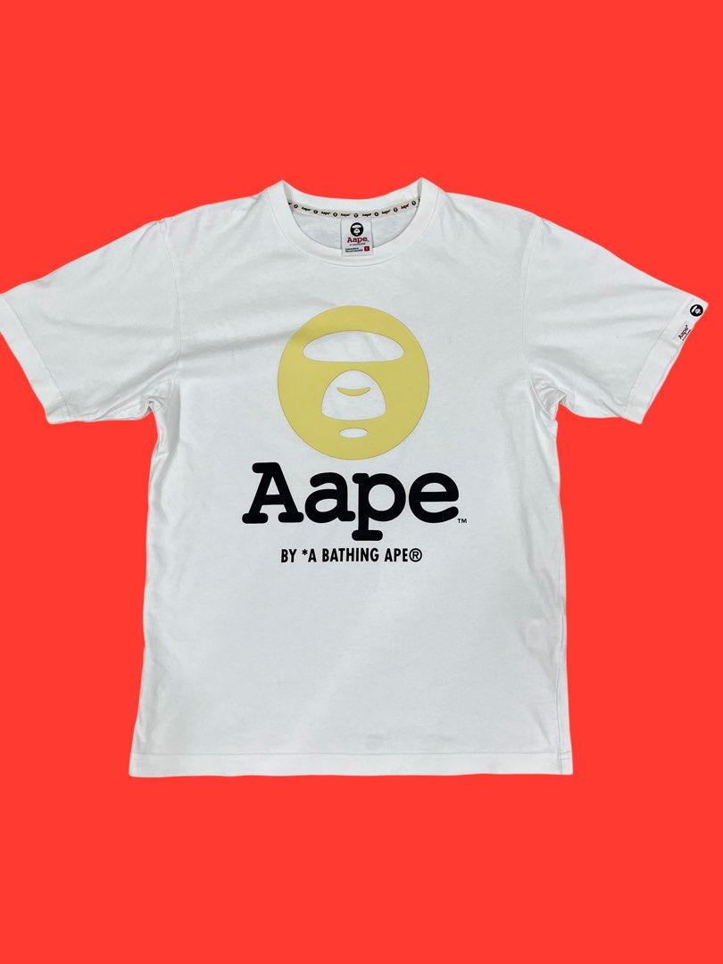 Authentic Bape A Bathing Ape Aape Bape Moonface Yellow T-Shirt, Men's ...