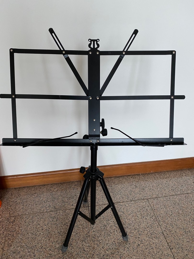 Black Adjustable Music Stand, Hobbies & Toys, Music & Media, Music ...