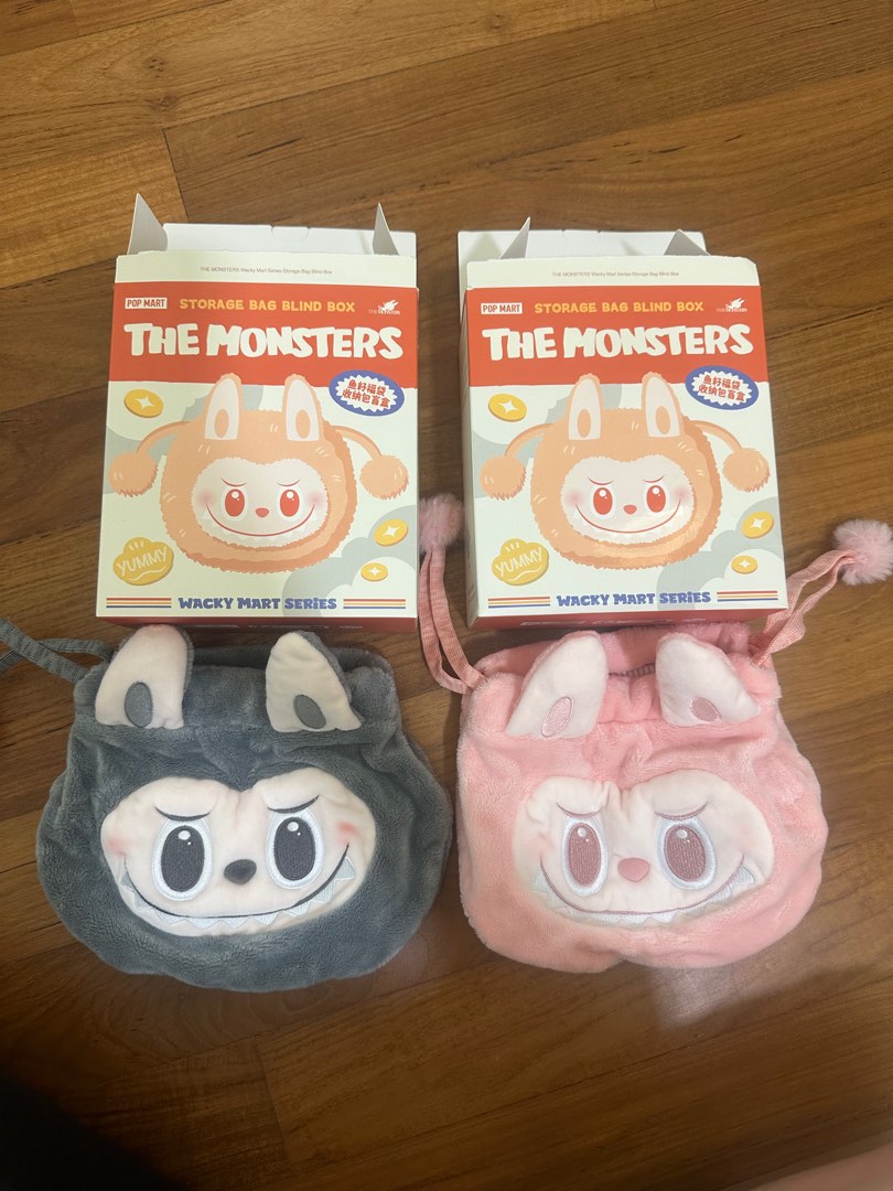 Brand New Labubu Collectible Pouch from Pop Mart — pink cherry shrimp ...