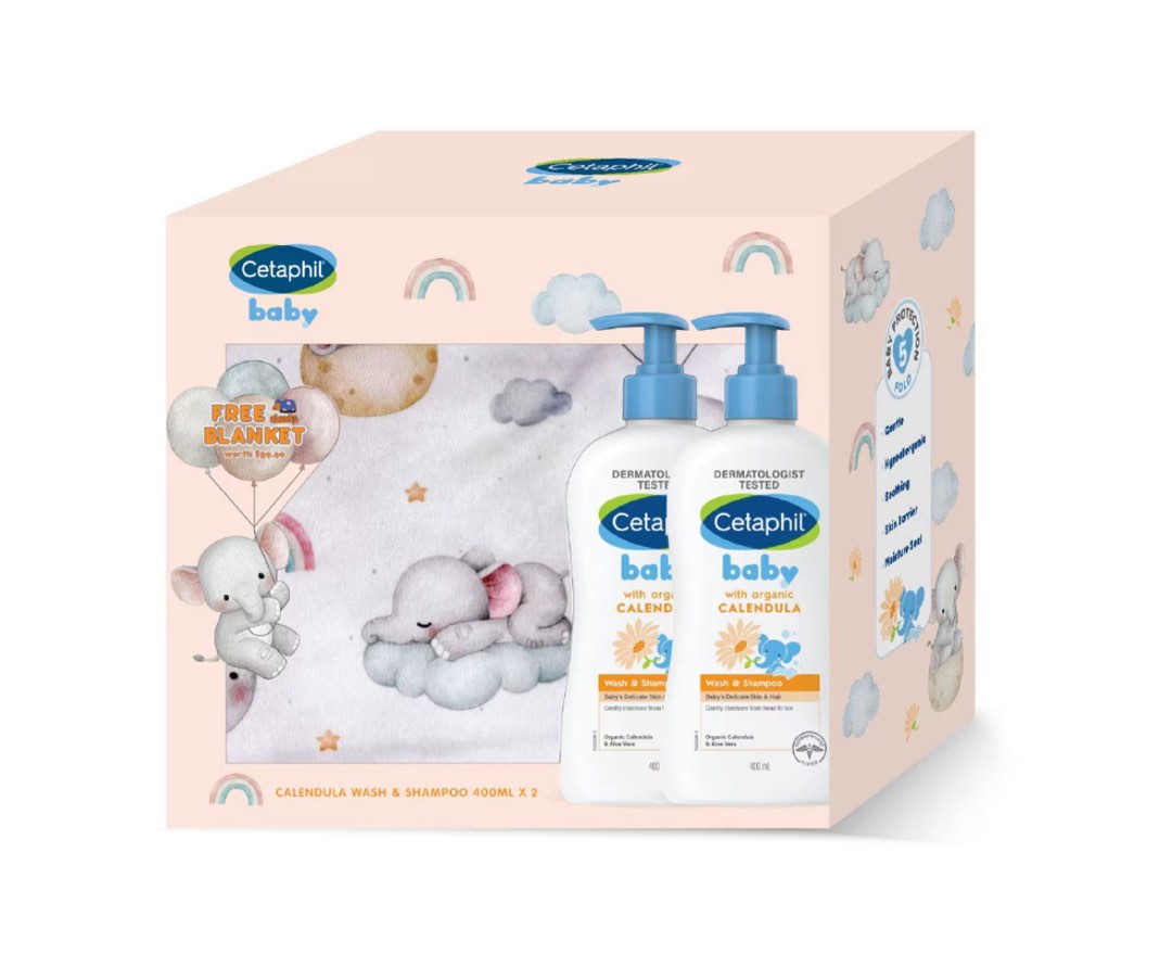 Cetaphil Baby Calendula Wash & Shampoo Gift Set, Babies & Kids, Bathing ...
