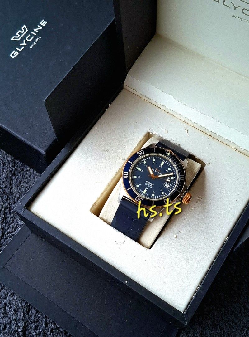 🔥CHEAPEST🔥 Glycine Combat Sub 🔵🔱 Blue Gold 42mm Automatic Divers Watch ...
