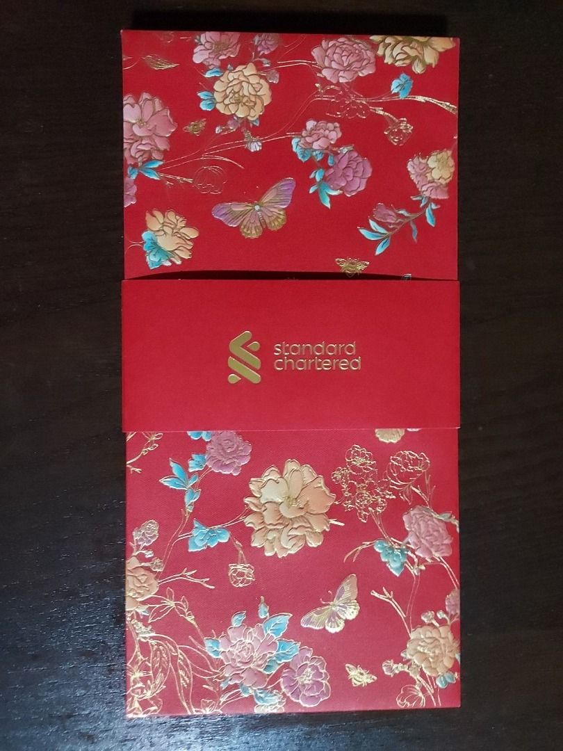 CNY 2025 SCB Red Packets Ang Pow (10 pieces) Lunar New Year Standard Chartered Bank Birds ...