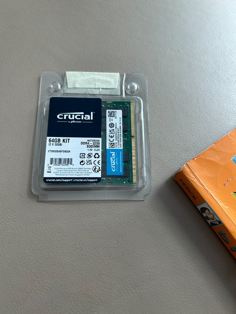 Crucial RAM 64GB Kit (2x32GB) DDR4 3200MHz CL22 (or 2933MHz or 2666MHz ...
