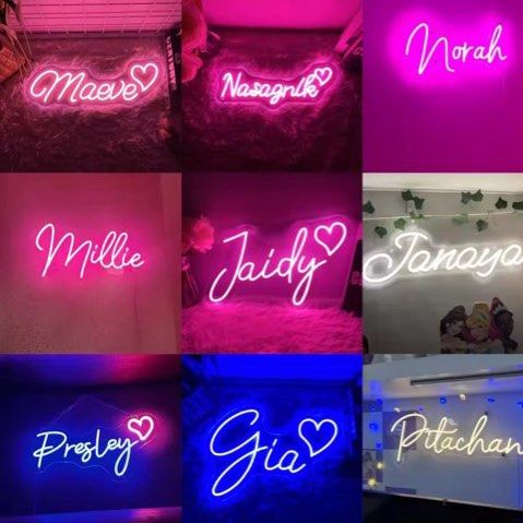 customized names NEON led lights, Furniture & Home Living, Lighting ...