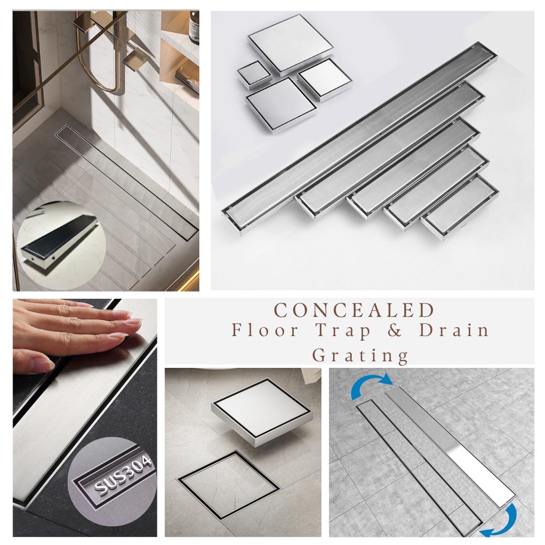 Drain Grating SS304 Smart Conceal Floor Trap Grating, Furniture & Home ...